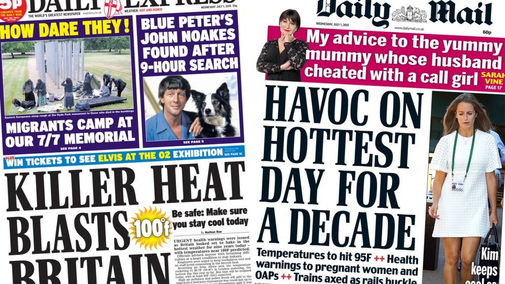 Newspaper headlines: UK heatwave, England Lionesses' World Cup semi and ... Newspaper headlines: UK heatwave, England Lionesses' World Cup semi and ...