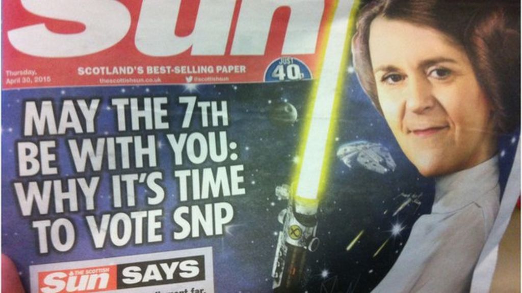 Election 2015 The Sun And The Scottish Sun Endorse Rival Parties Bbc News