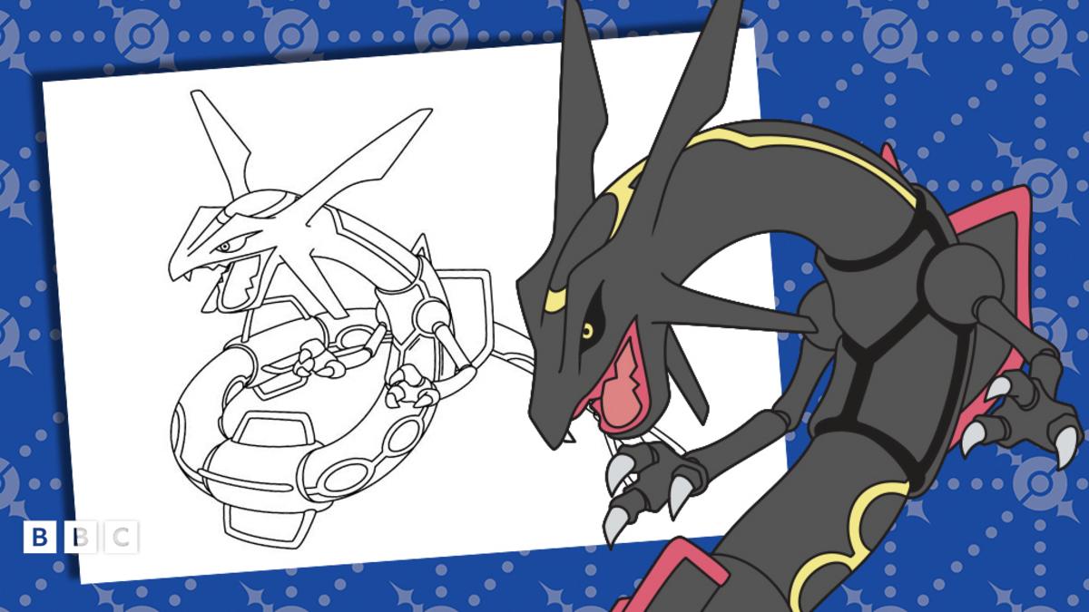 Download Black Rayquaza colouring sheets for free | Pokémon Horizons ...