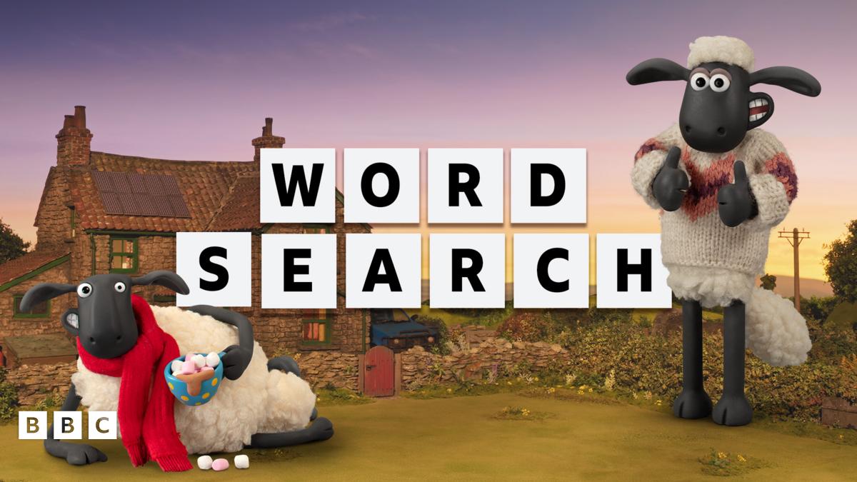 Fun Shaun the Sheep wintery word search for kids - CBBC