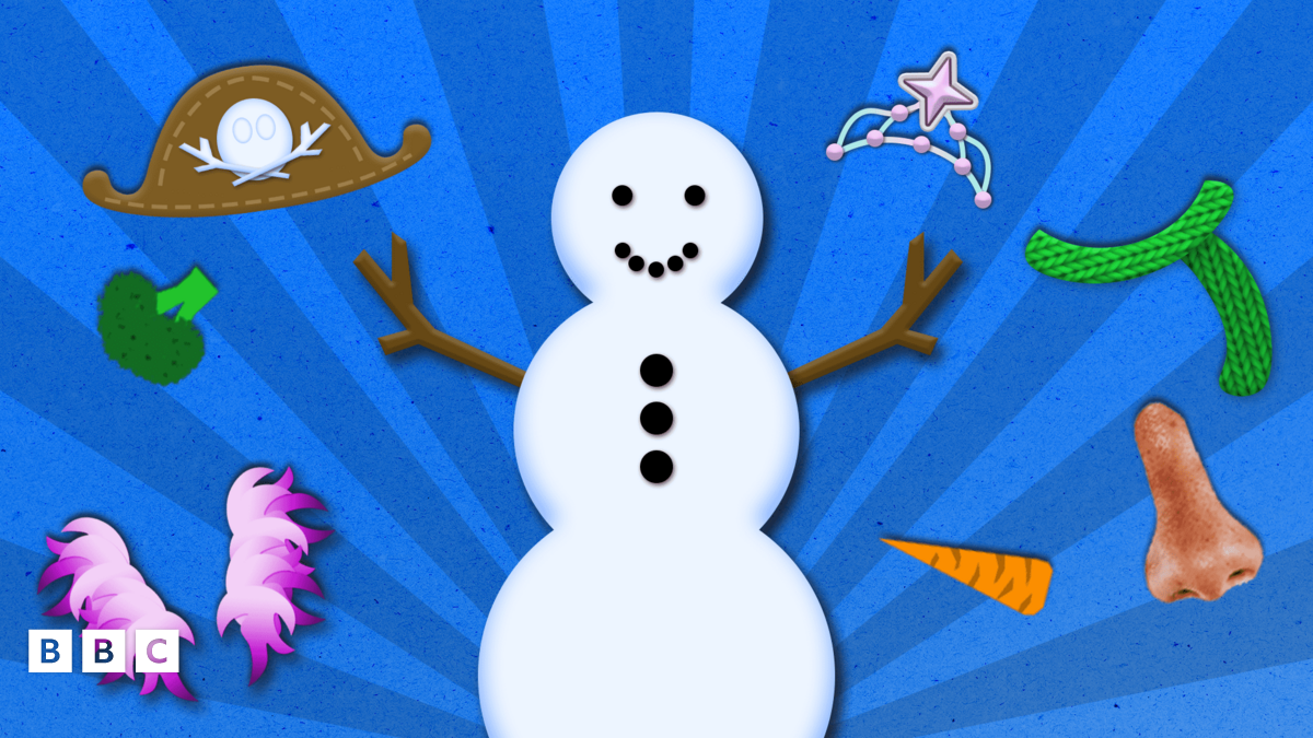 Build your own snowman quiz | Fun CBBC snowman builder quiz for kids - CBBC