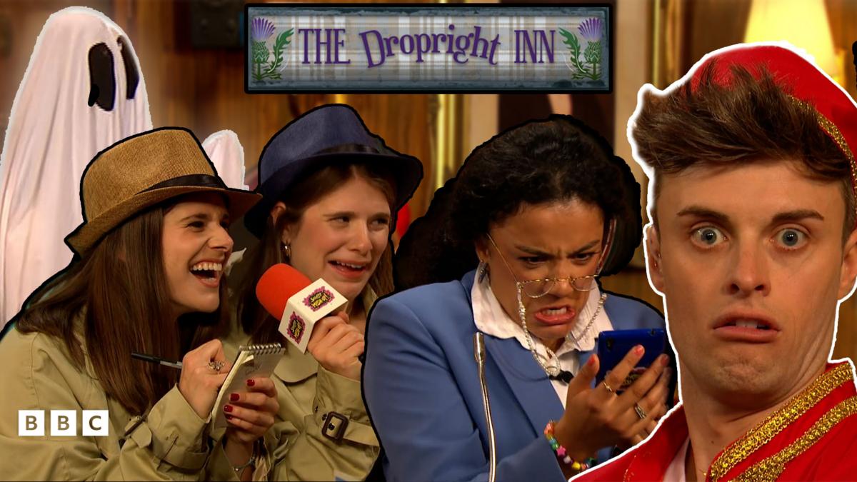 The Dropright Inn hotel sketch with TikTok twins The Gilbert Twins ...