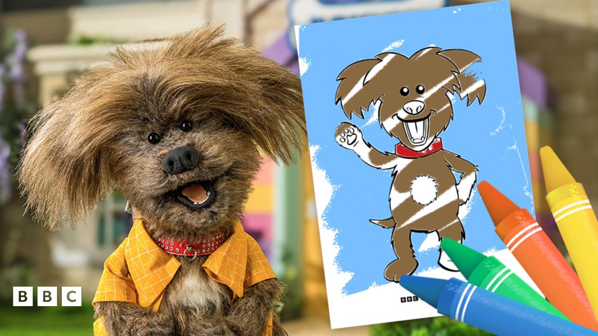 Dodge's Pup School Colouring Sheet - CBeebies