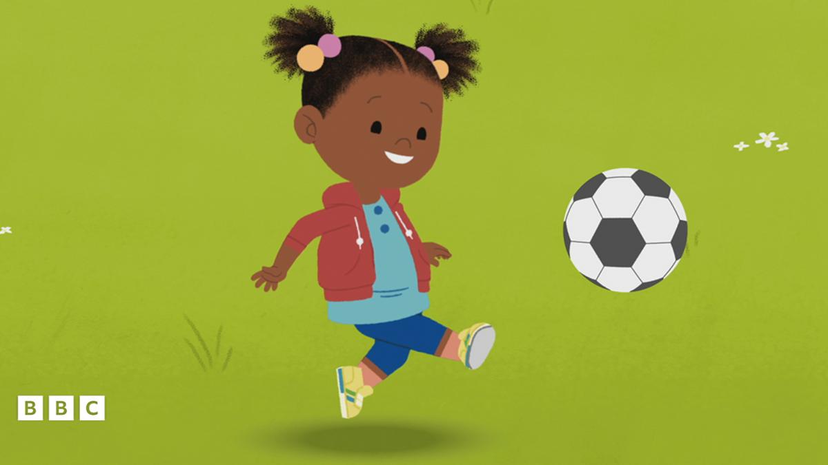 JoJo plays football with her friends - CBeebies