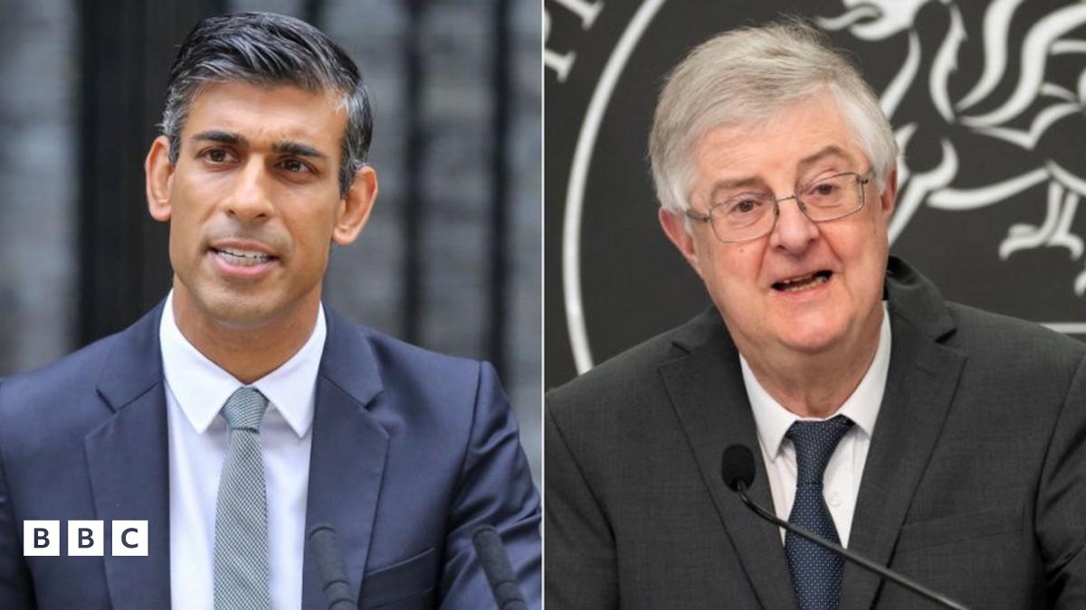 Mark Drakeford wedi cael sgwrs gyda Rishi Sunak - BBC Cymru Fyw