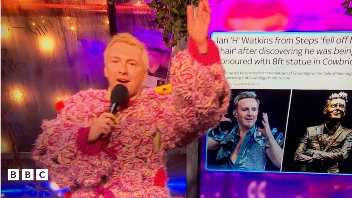 Cerflun H yn 'stori ffug' gan y digrifwr Joe Lycett - BBC Cymru Fyw