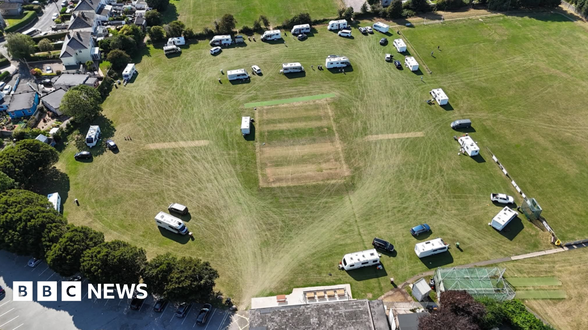 Plymstock cricket club devastated after vans park on pitch - BBC News