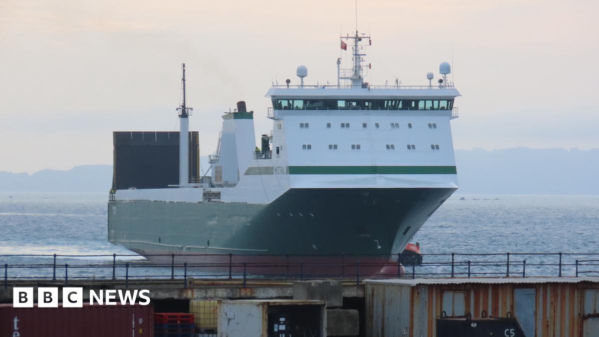 MV Mistral docks in Channel Island harbour - BBC News