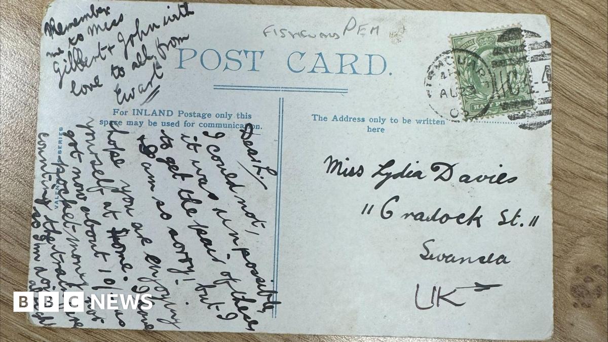 Postcard finally arrives in Swansea 121 years after it was first sent ...