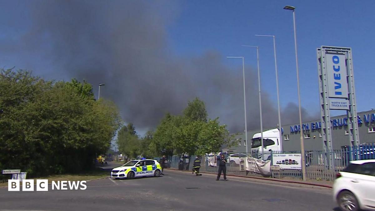 Crews tackle yard fire near Middlesbrough nature reserve - BBC News