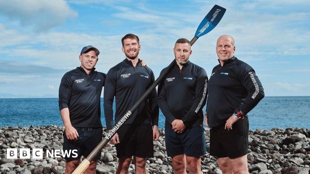 Crew raises £50,000 in Atlantic rowing challenge - BBC News