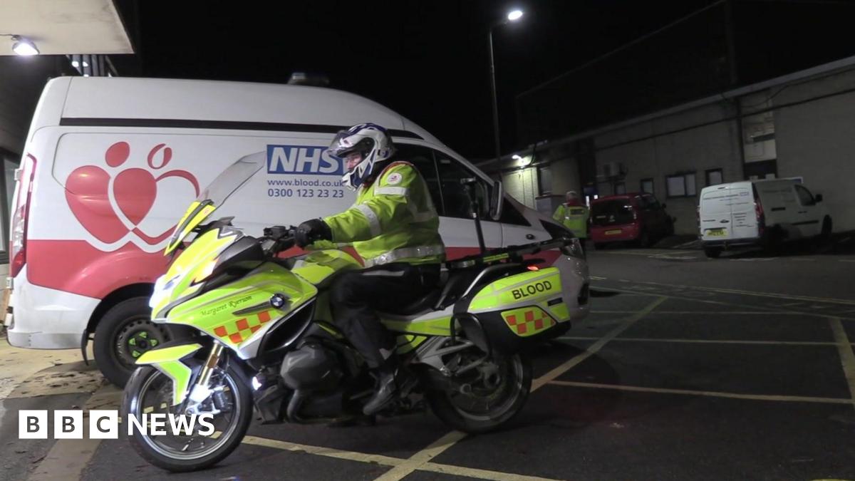 Your NHS: The volunteer drivers and riders delivering NHS blood - BBC News