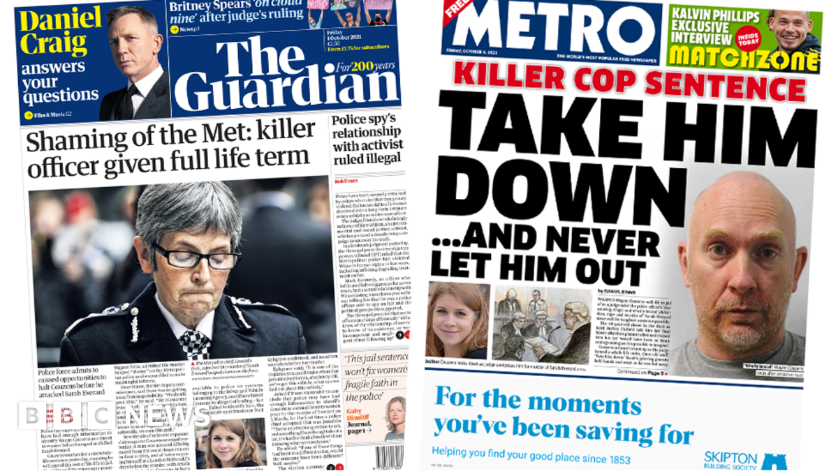 Newspaper headlines: 'Shaming of the Met' and 'never let him out' - BBC ...