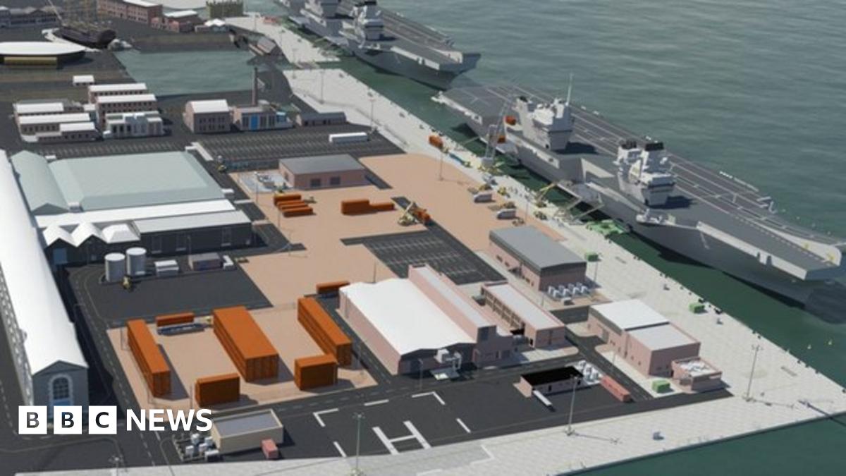 First picture of planned Portsmouth naval base jetty revamp - BBC News