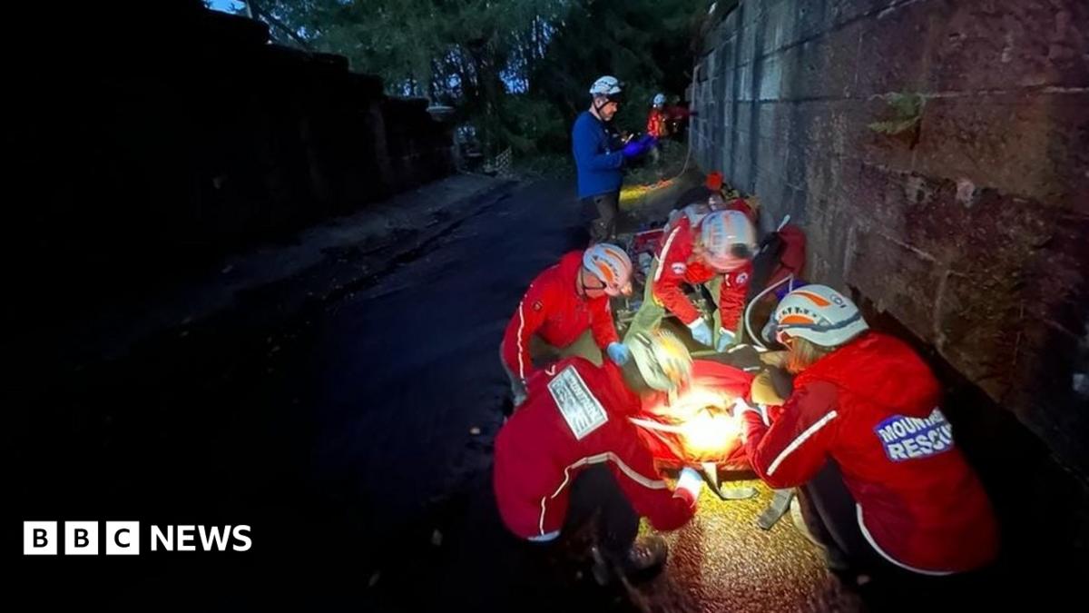 Sheffield: Walker rescued after Rivelin Reservoir fall - BBC News