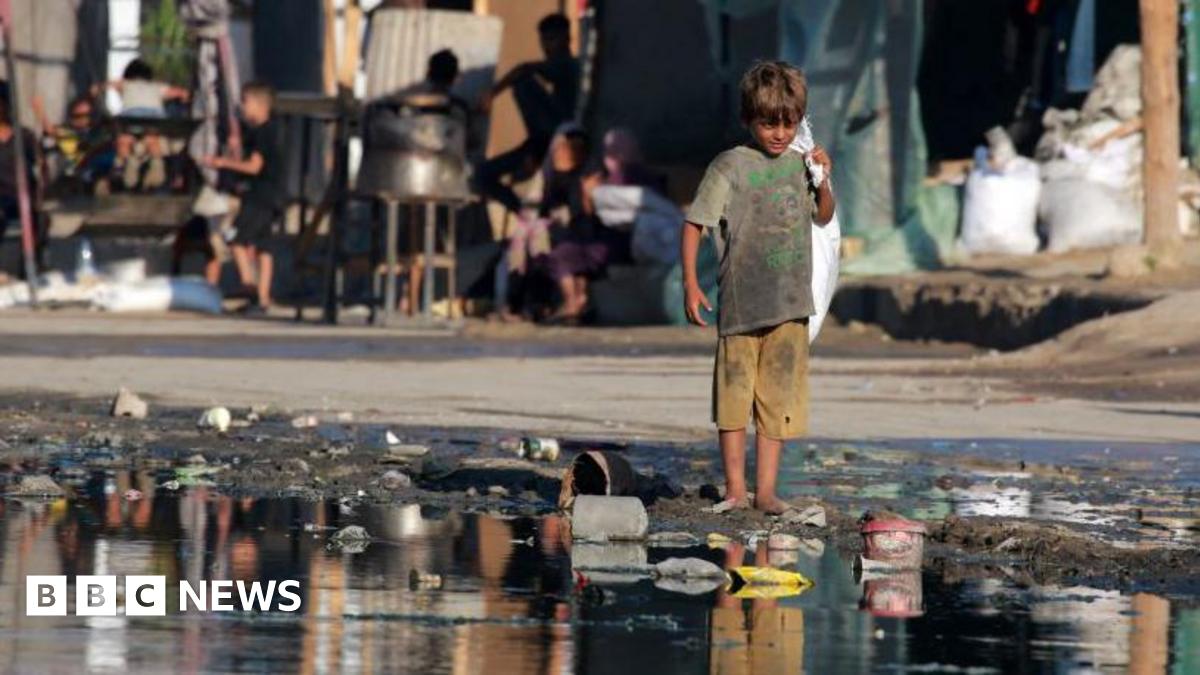 Diseases spread in Gaza as sewage contaminates camps and coast - BBC News