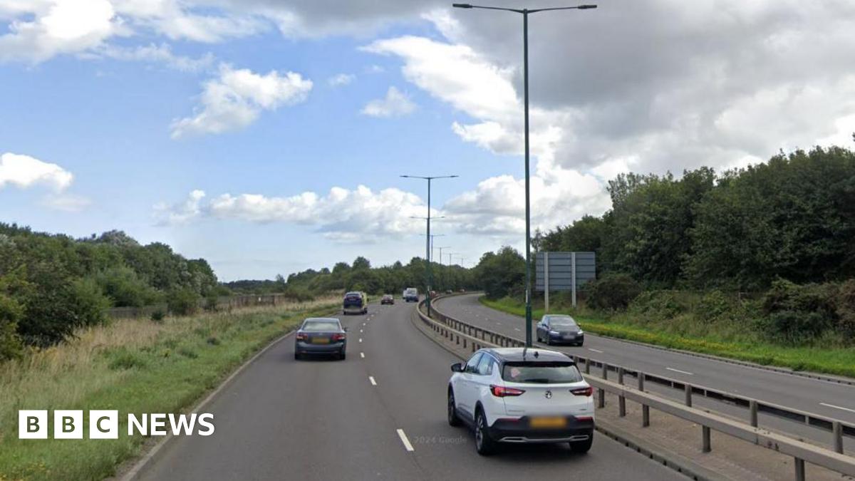 Rock thrown from A66 bridge at Middlesbrough smashes into truck - BBC News