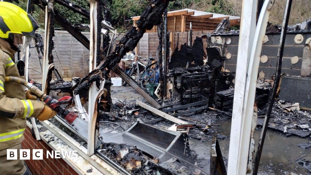 Leicester: House badly damaged in conservatory fire - BBC News