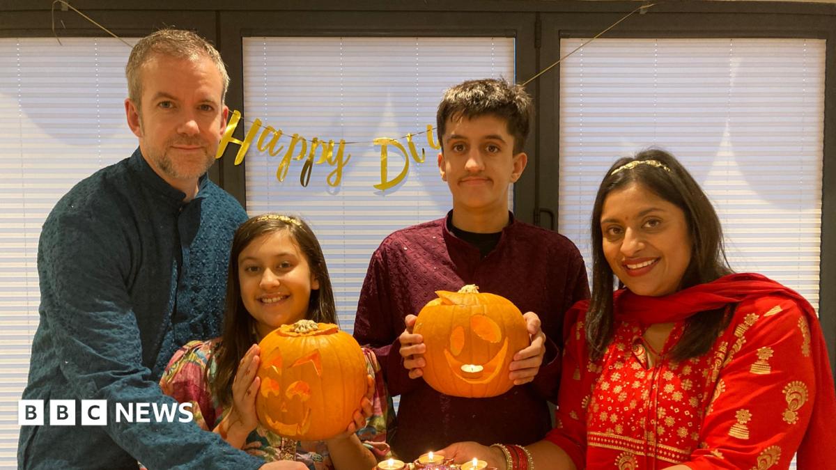 Nottingham family's 'surreal' Diwali and Halloween celebration - BBC News