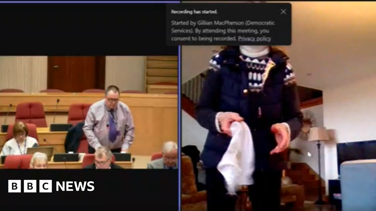 Inverness provost caught cleaning windows during meeting - BBC News