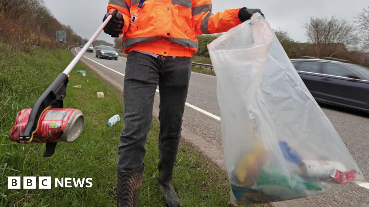 A2 cleared of rubbish ahead of anti-litter campaign - BBC News