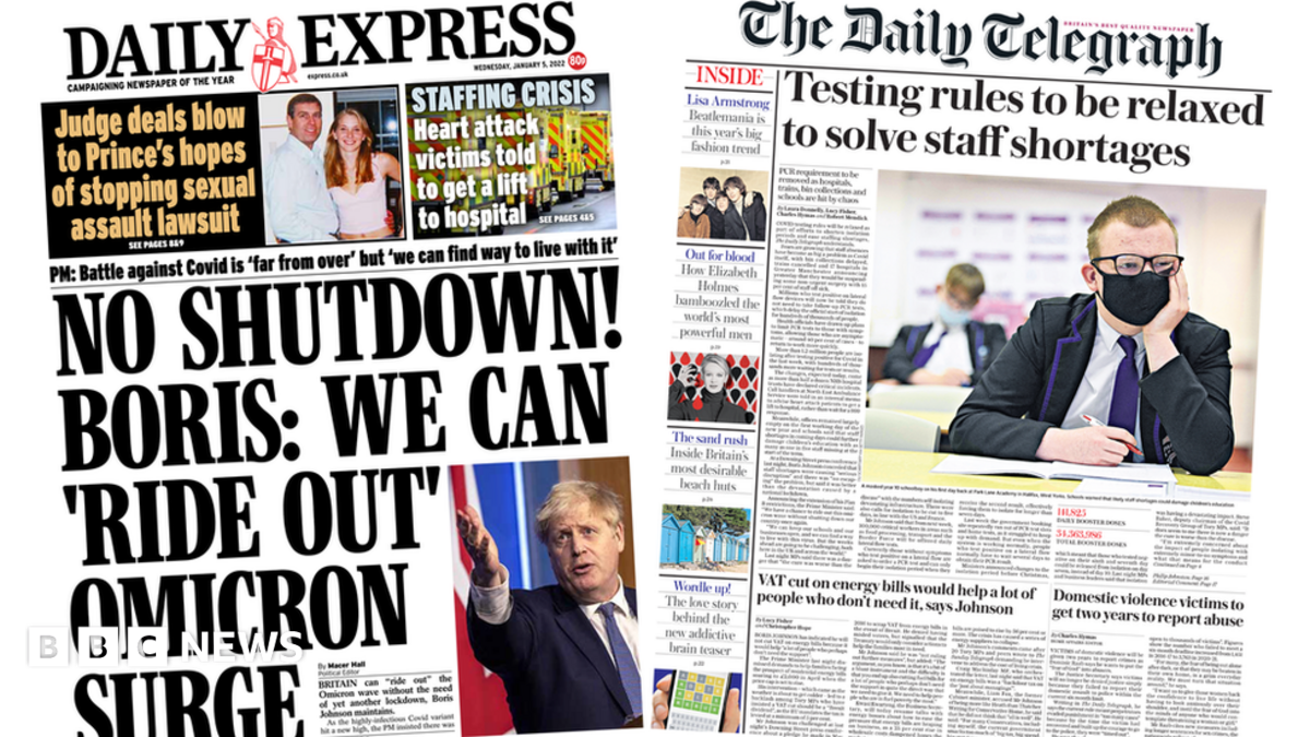 Newspaper headlines: 'No shutdown' and 'testing rules to be relaxed ...