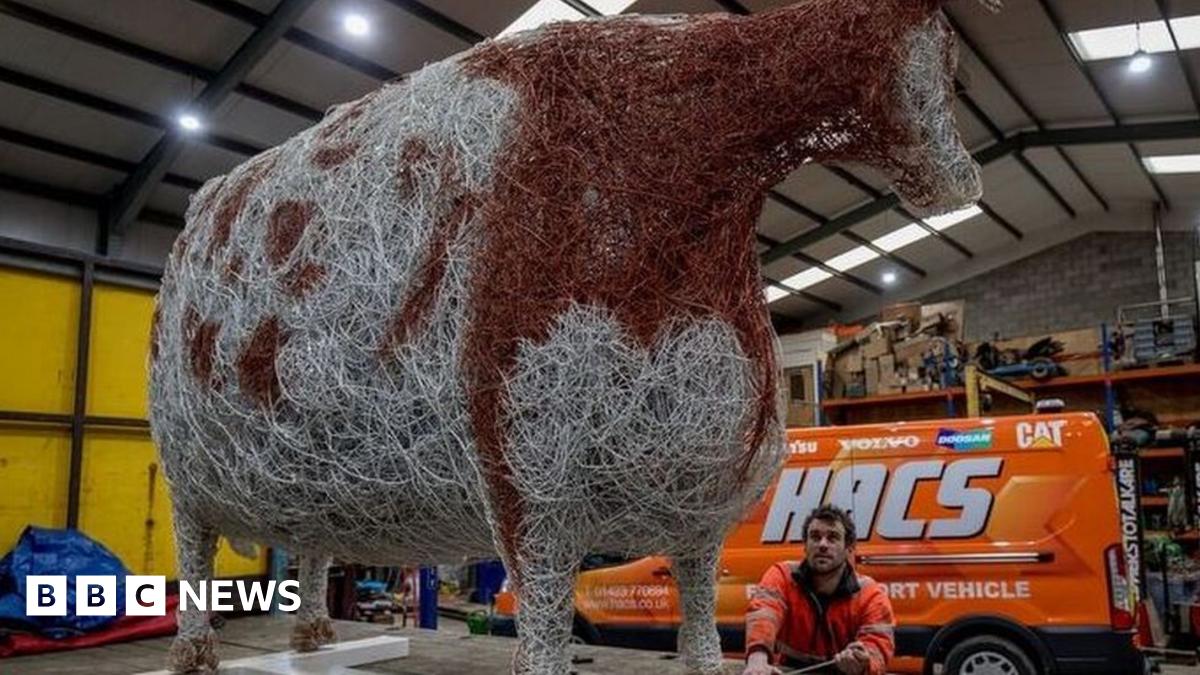 Sculpture of fattest ever cow the Craven Heifer unveiled - BBC News