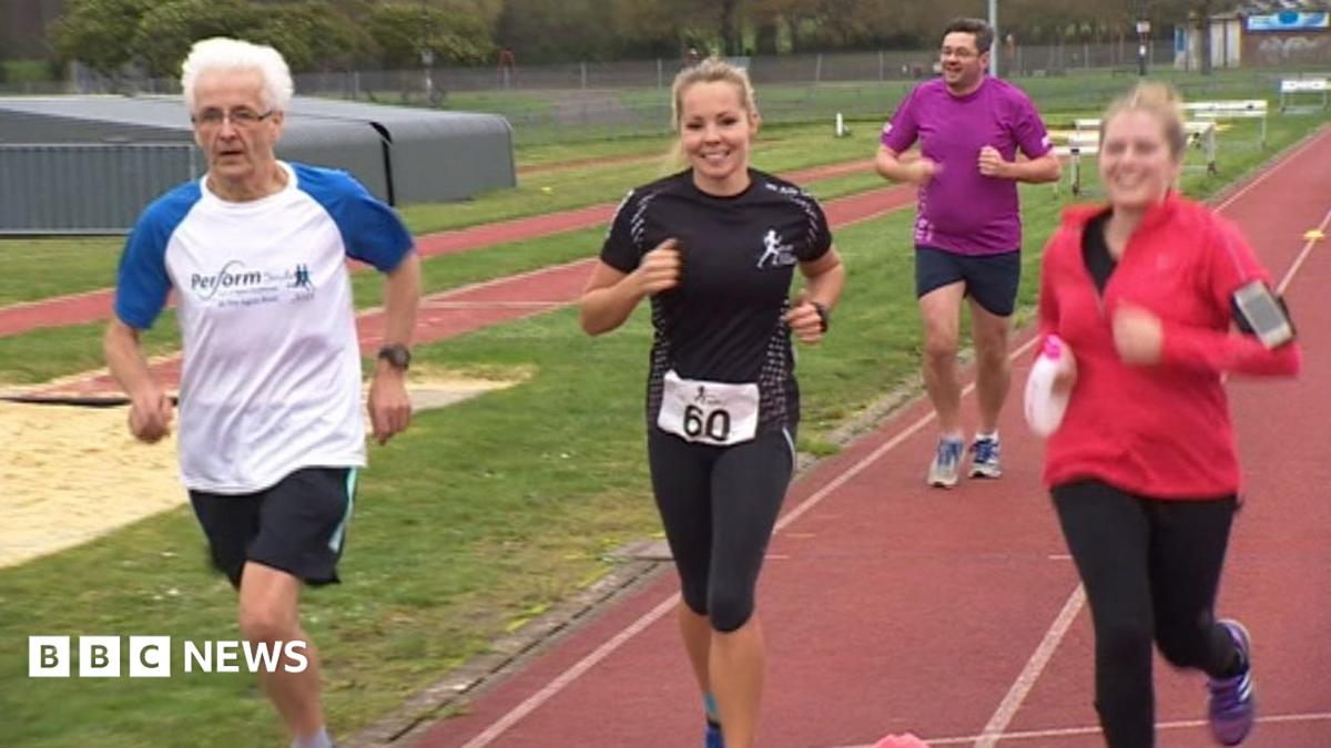 Alice Burch completes running 60 marathons in 60 days - BBC News