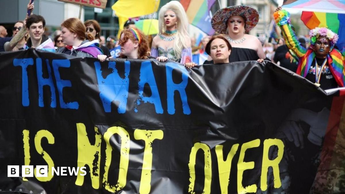 KyivPride: Thousands march in Ukraine Pride in Liverpool - BBC News