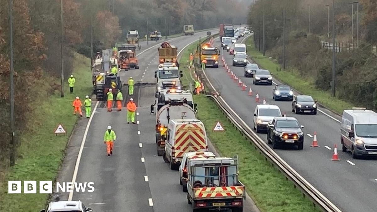 A4174 fatal crash: Ring road closed after lorry overturns - BBC News