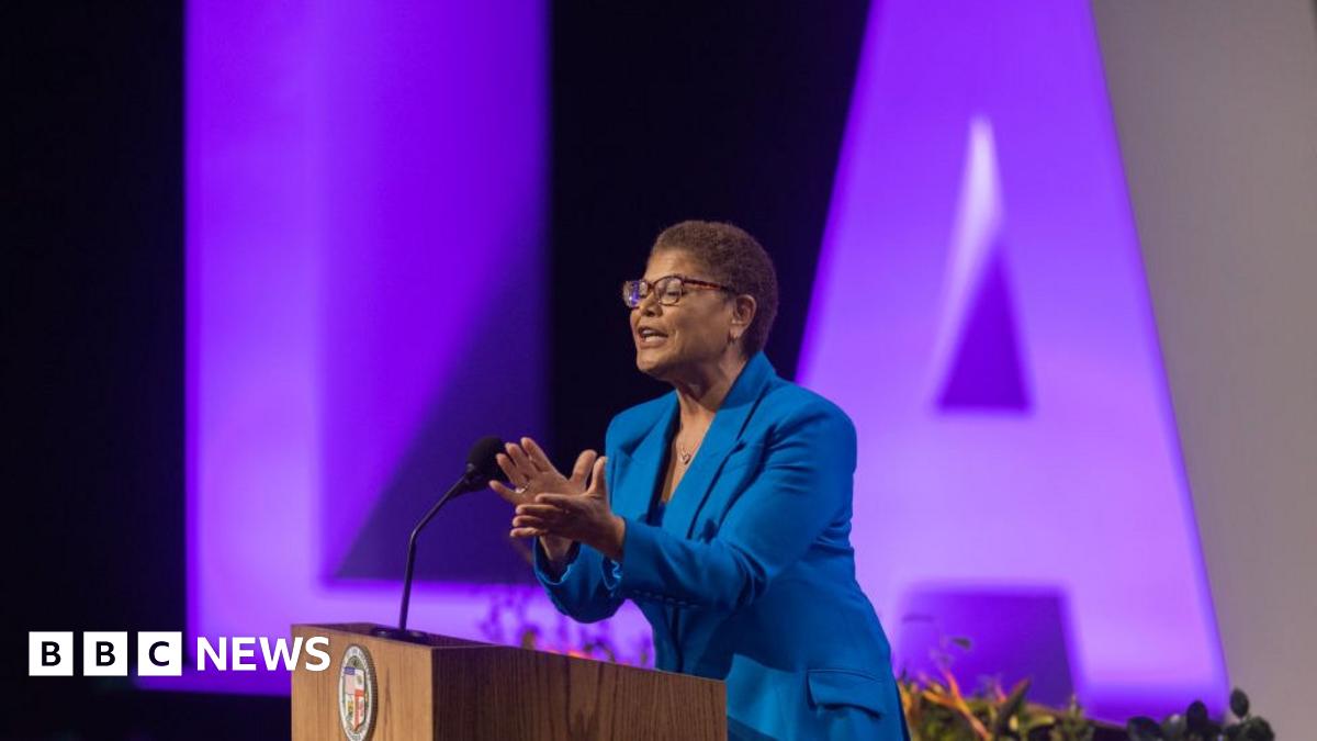 Karen Bass makes history as LA's first female mayor - BBC News