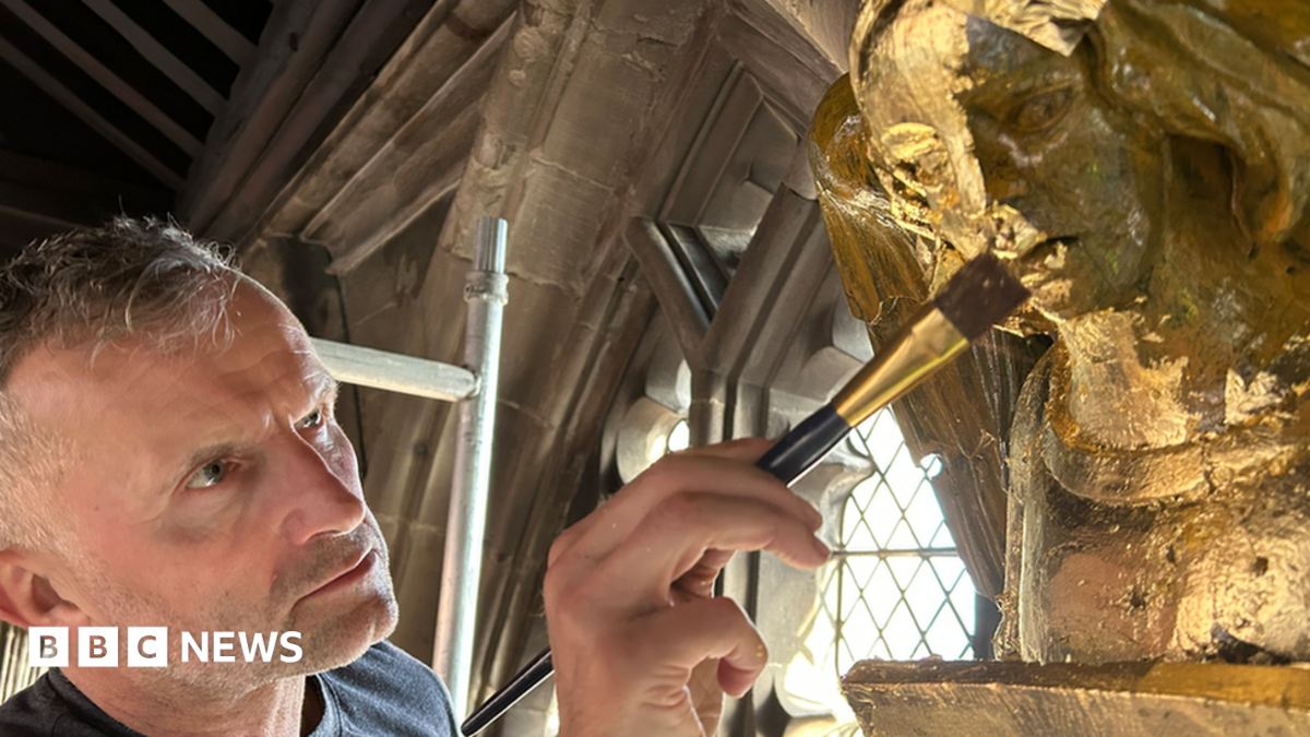 Golden angels emerge from 500-year-old Nottingham church - BBC News