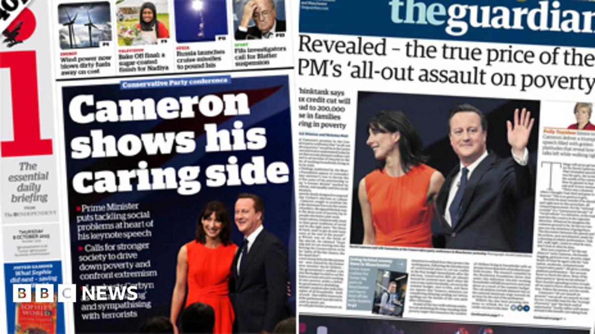 Newspaper review: Cameron's caring credentials questioned - BBC News
