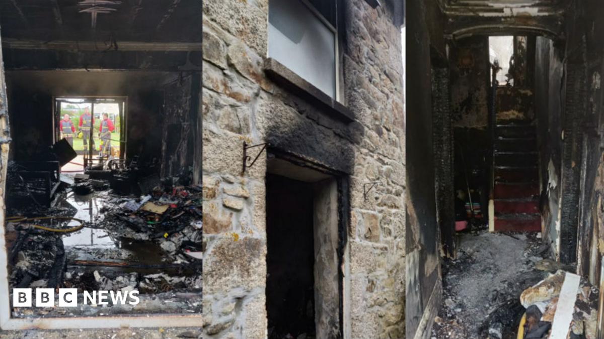 Family in hospital after house fire in Hayle - BBC News
