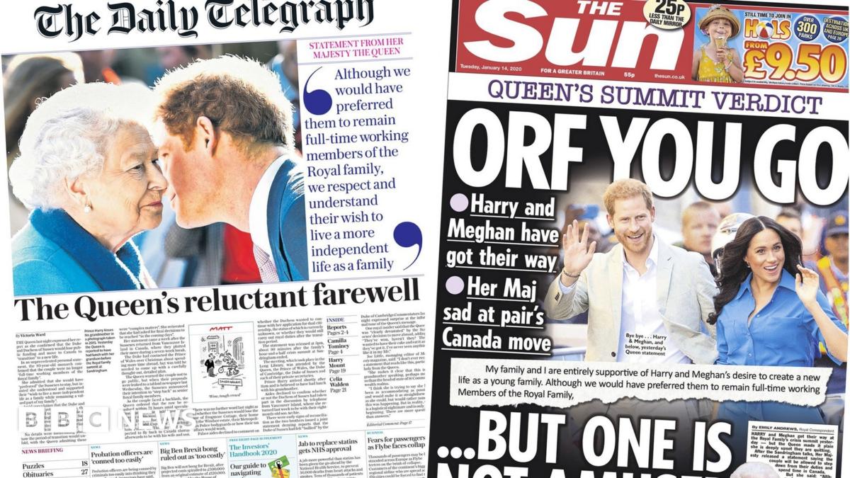 Newspaper headlines: The Queen's 'reluctant farewell' and 'Orf you go ...