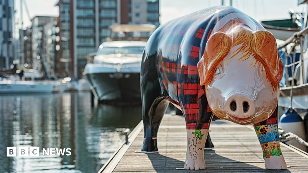 Ed Sheeran bought pig statue of himself at auction - BBC News