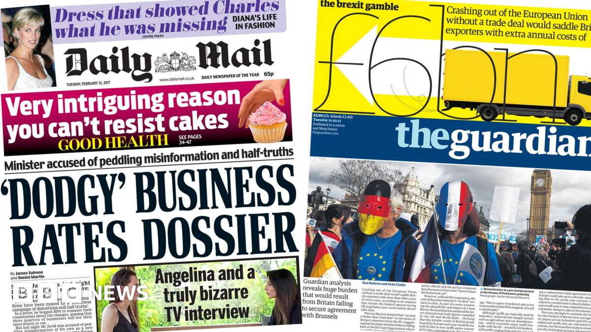 Newspaper headlines: 'Business rates battle' and the £6bn bill - BBC News