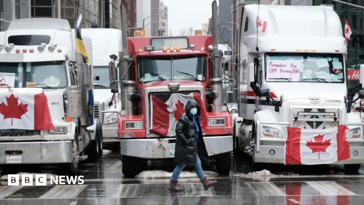 Freedom Convoy: US urges Canada to end blockade by truckers - BBC News