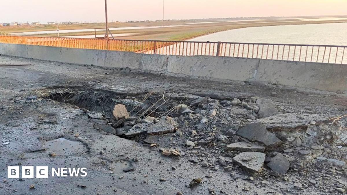 Ukraine strikes Chonhar bridge to Crimea, says Russia - BBC News