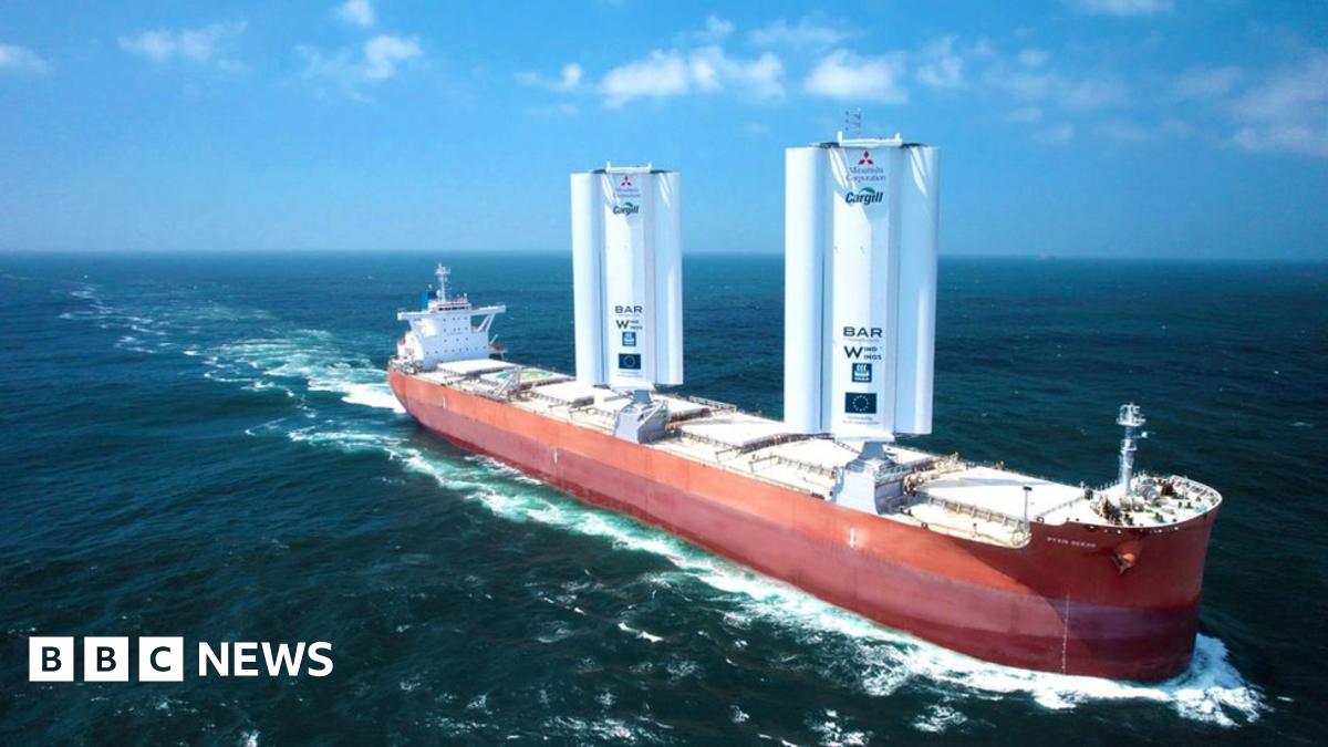 Pioneering wind-powered cargo ship sets sail - BBC News