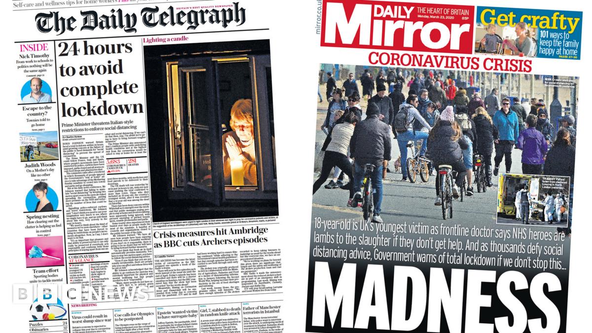 Newspaper headlines: 24 hours to avoid complete lockdown, PM warns ...