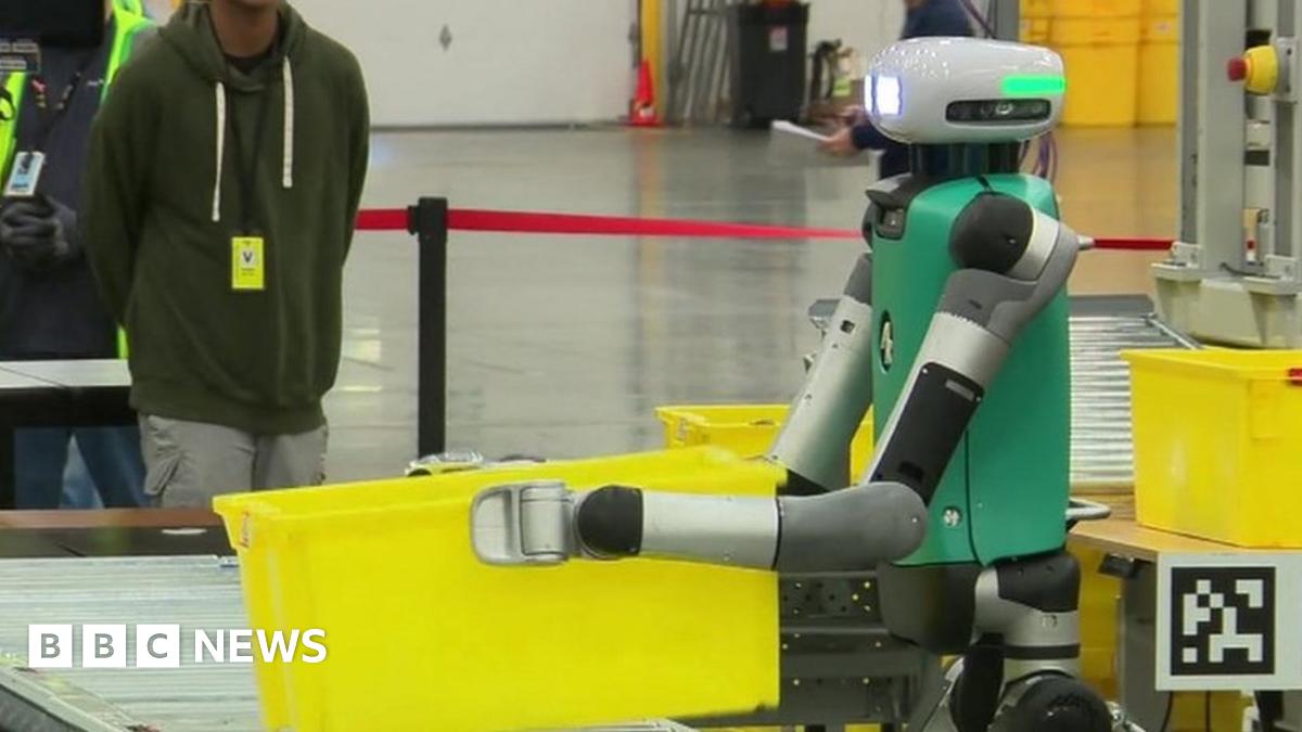 Amazon trials humanoid robots to 'free up' staff - BBC News