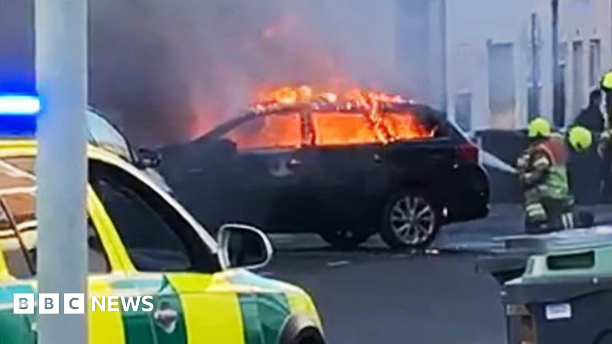 Luton man shot before car crashes into house and bursts into flames ...