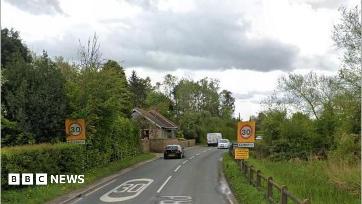 Man pushing shopping trolley hit by car in Rufforth - BBC News