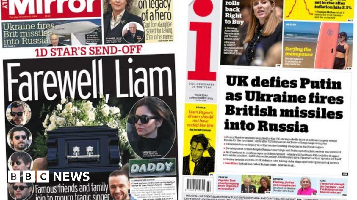 Newspaper headlines: 'Farewell Liam' and 'UK defies Putin' - BBC News