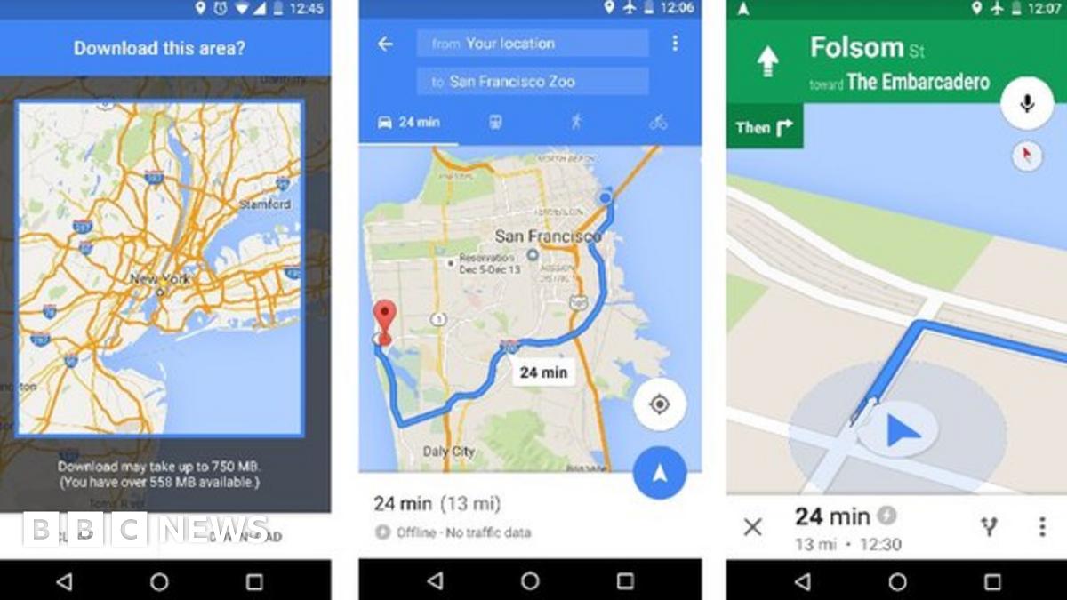 Google Maps gets offline search and directions - BBC News