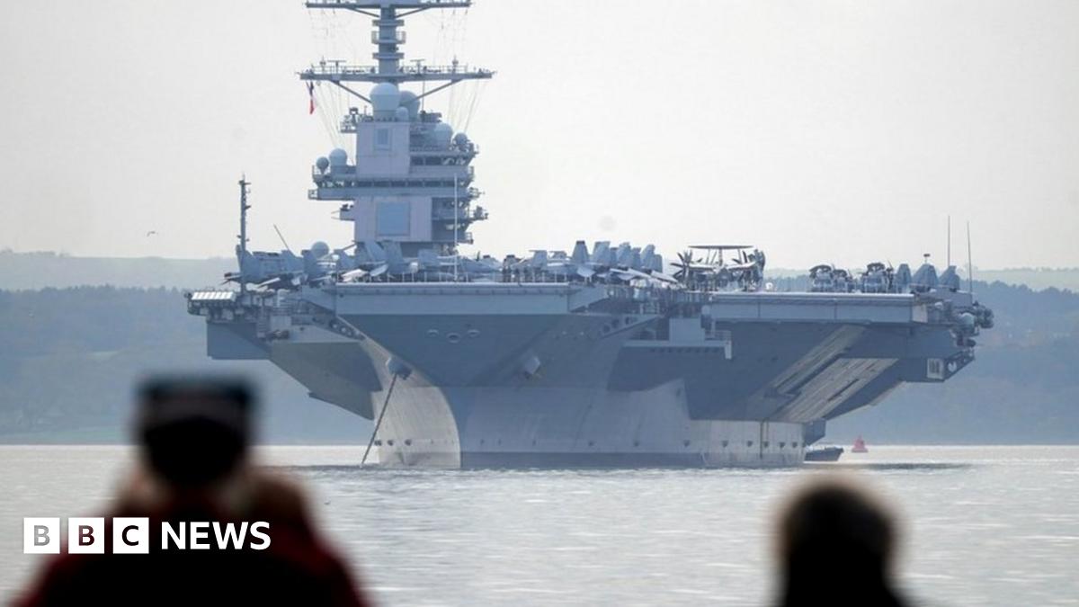 USS Gerald R Ford: World’s biggest warship arrives off Portsmouth - BBC ...