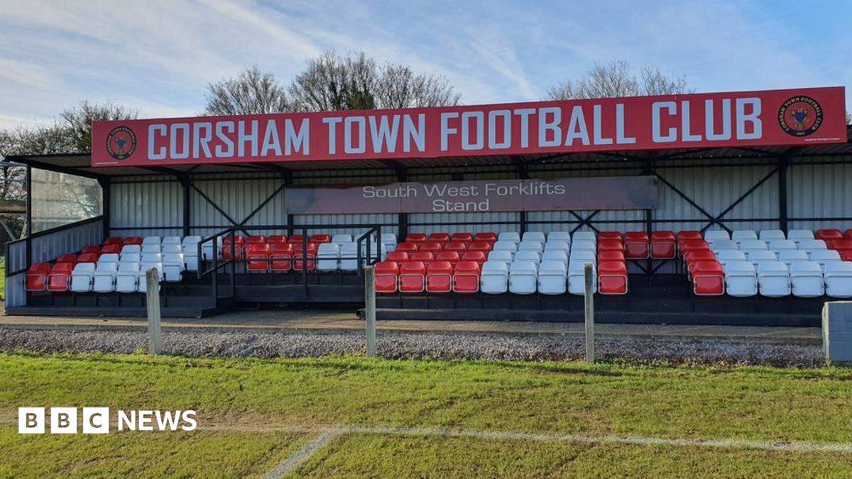 Corsham Football Club removes concrete wall around pitch - BBC News