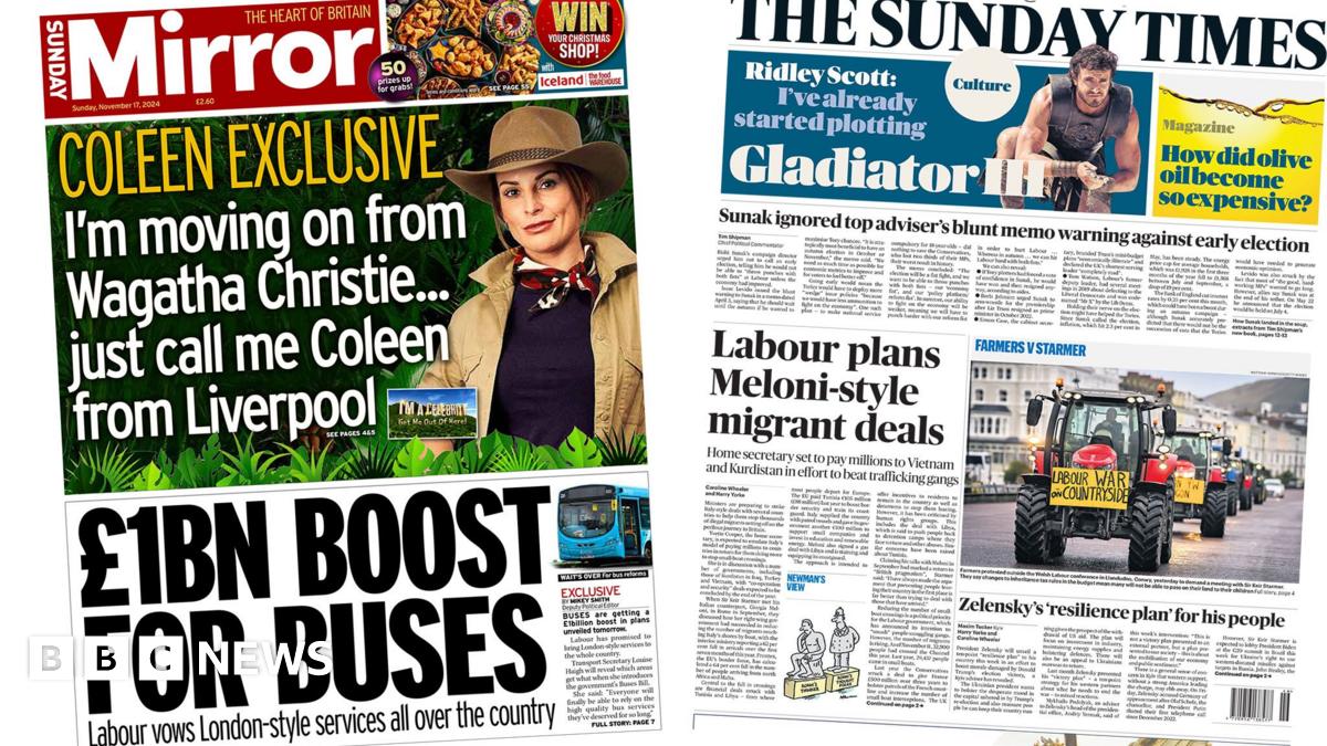 Newspaper headlines: '£1bn boost for buses' and Italy-style 'migrant deals' - BBC News