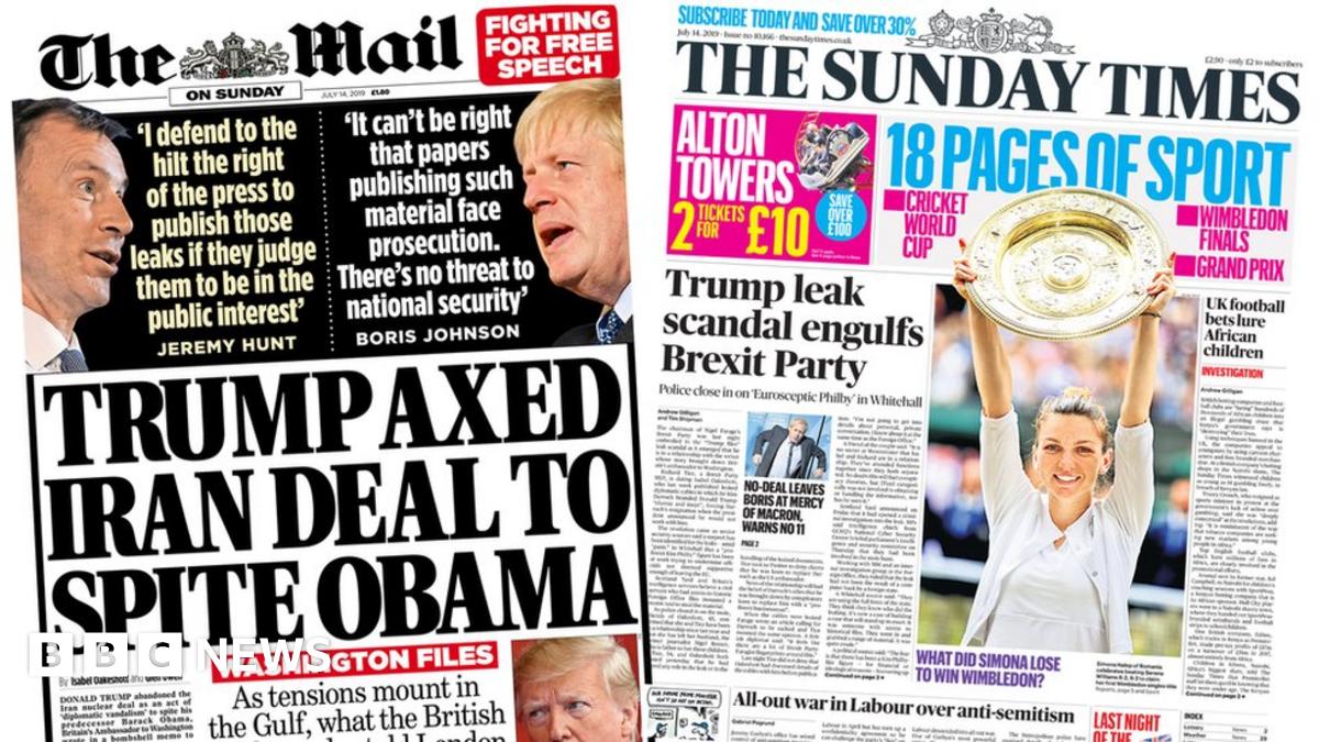 Newspaper headlines: Trump 'axed Iran deal to spite Obama' and ...